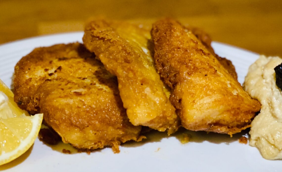 Fried Fish with Garlic Dip (Bakaliaros with Skordalia) - Greek Keto